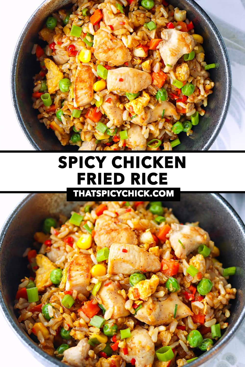 Spicy Chicken Fried Rice (Easy + Meal Prep) - That Spicy Chick