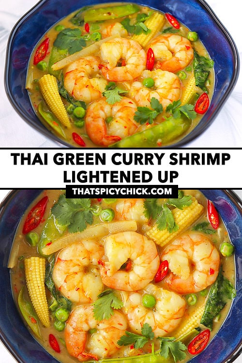 Thai Green Curry Shrimp - Lightened Up - That Spicy Chick