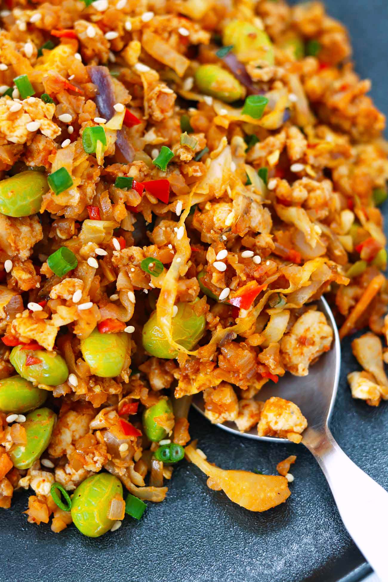 Korean Cauliflower Fried Rice - That Spicy Chick