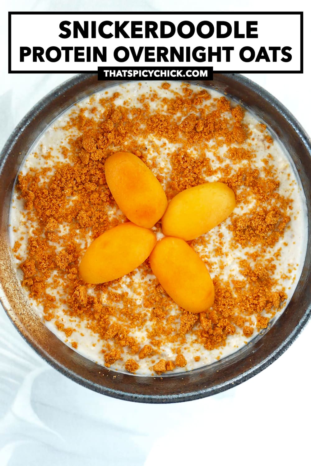 Snickerdoodle Protein Overnight Oats (34 grams protein!) - That Spicy Chick