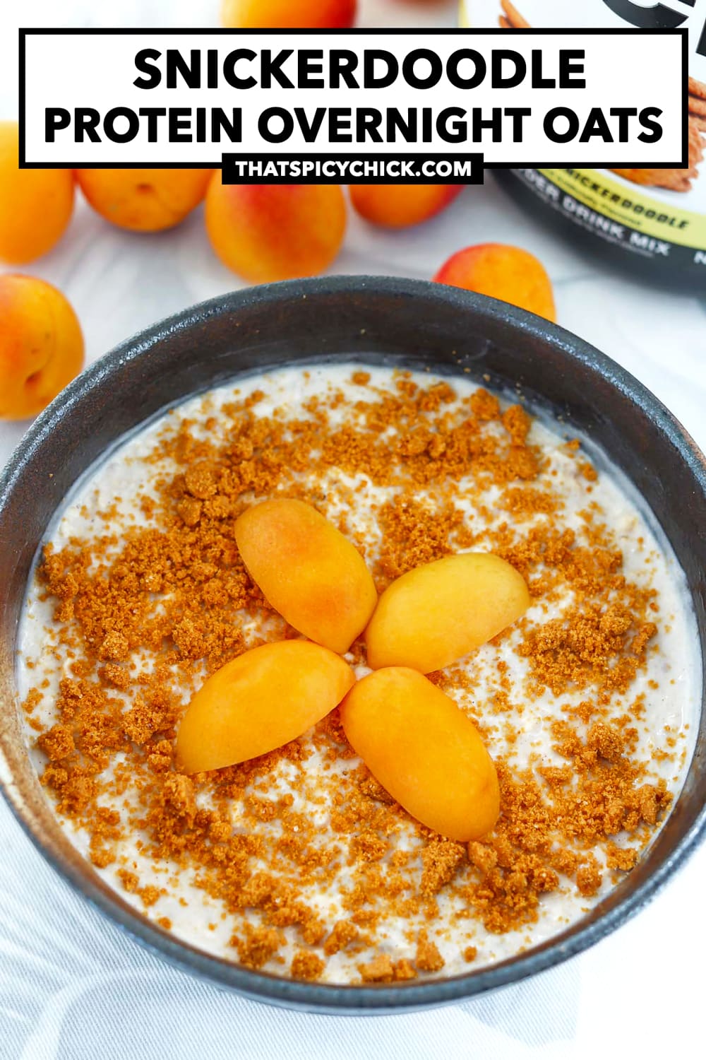 Snickerdoodle Protein Overnight Oats (34 grams protein!) - That Spicy Chick