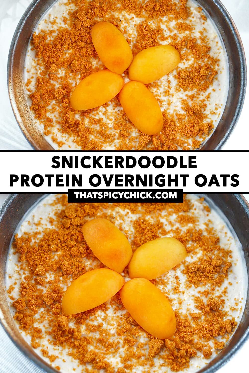 Snickerdoodle Protein Overnight Oats (34 grams protein!) - That Spicy Chick