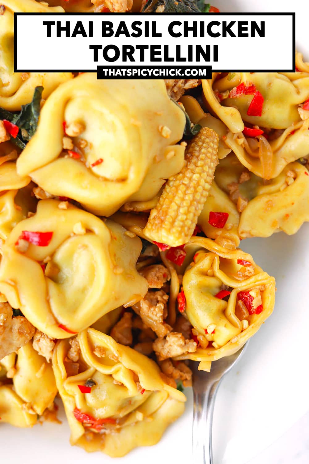 Thai Basil Chicken Tortellini - That Spicy Chick