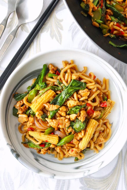 Drunken Udon Noodles (Thai Pad Kee Mao Udon) - That Spicy Chick