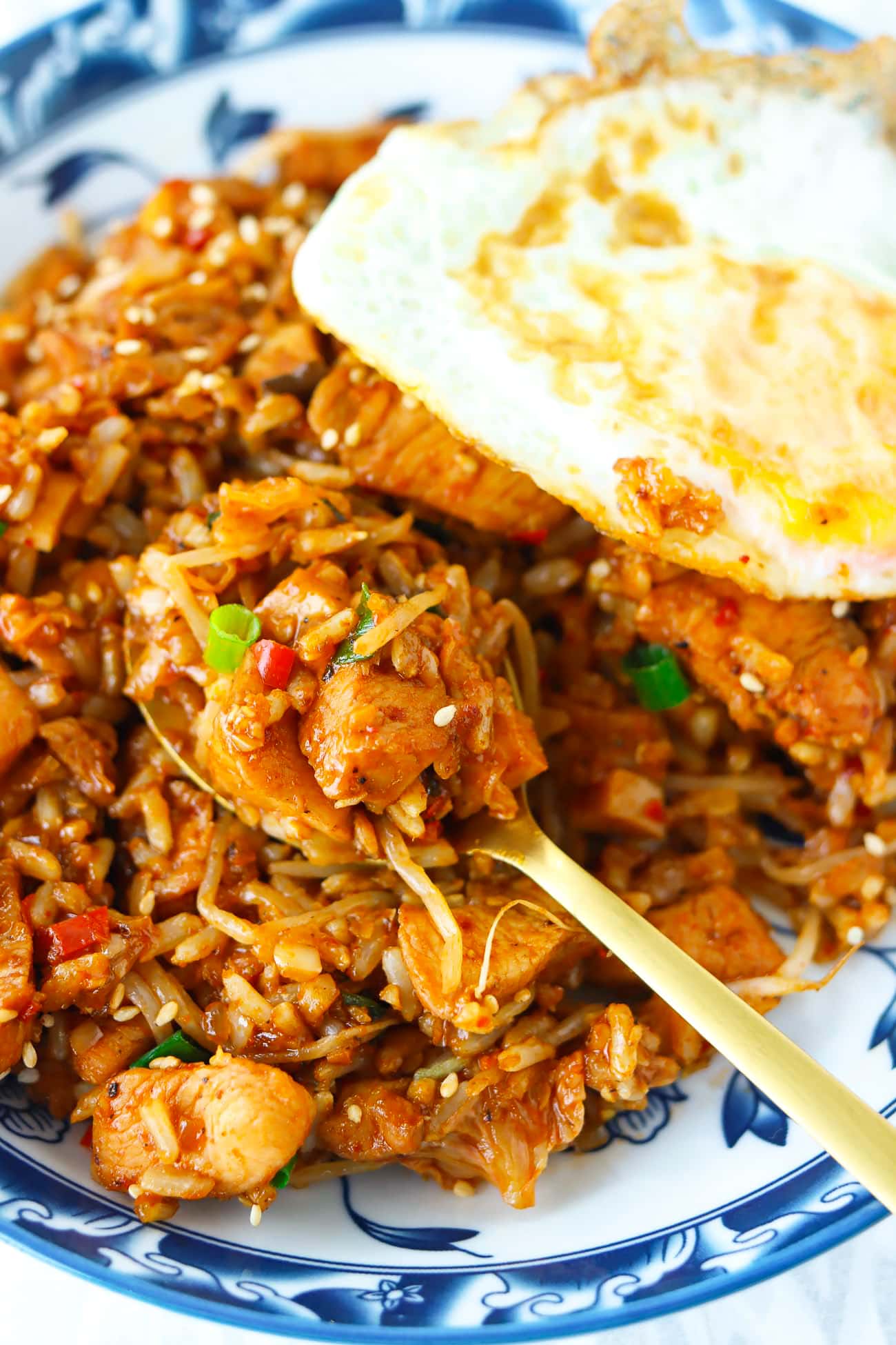 Kimchi Fried Rice with Chicken - That Spicy Chick