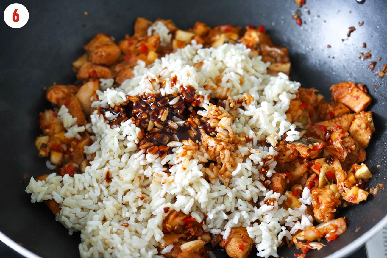 Kimchi Fried Rice with Chicken - That Spicy Chick