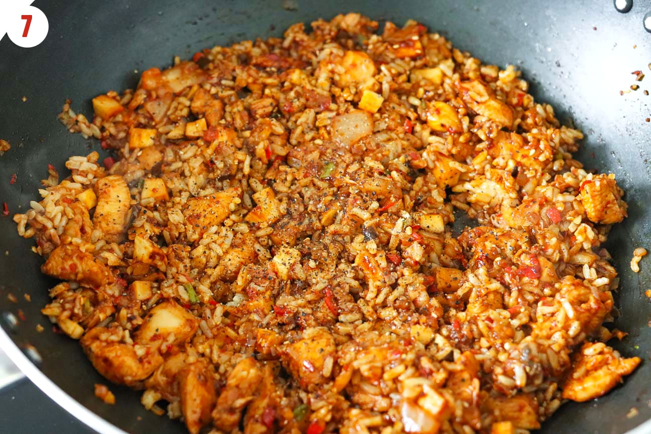 Kimchi Fried Rice with Chicken - That Spicy Chick