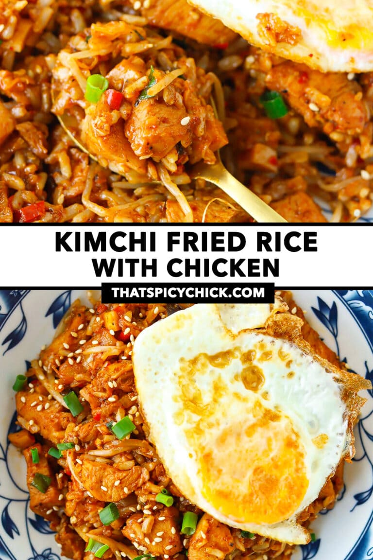 Kimchi Fried Rice with Chicken - That Spicy Chick