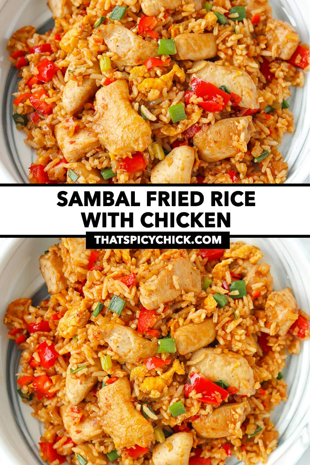 Sambal Fried Rice with Chicken - That Spicy Chick