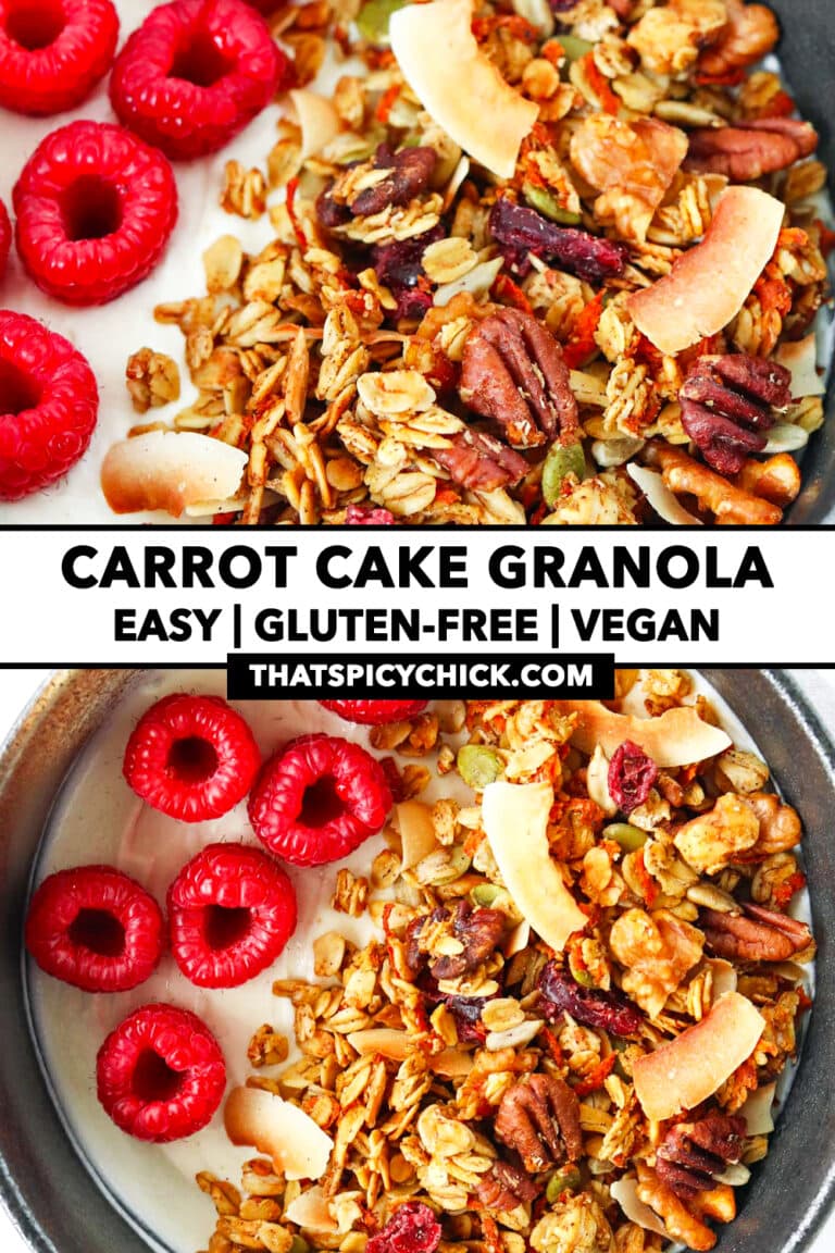 Healthy Carrot Cake Granola (Gluten-Free + Vegan) - That Spicy Chick