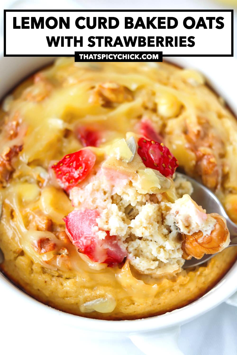 Lemon Curd Baked Oats - That Spicy Chick