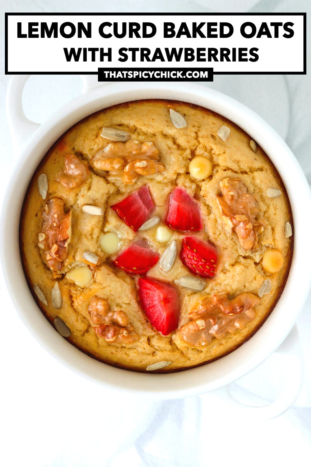Lemon Curd Baked Oats - That Spicy Chick