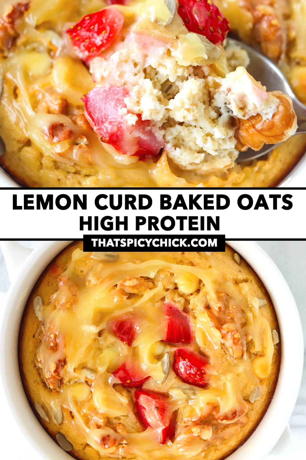 Lemon Curd Baked Oats - That Spicy Chick