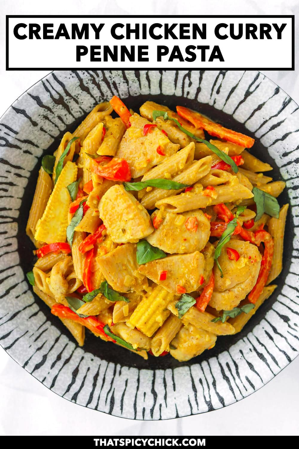 Creamy Chicken Curry Pasta with Thai Curry Paste - That Spicy Chick