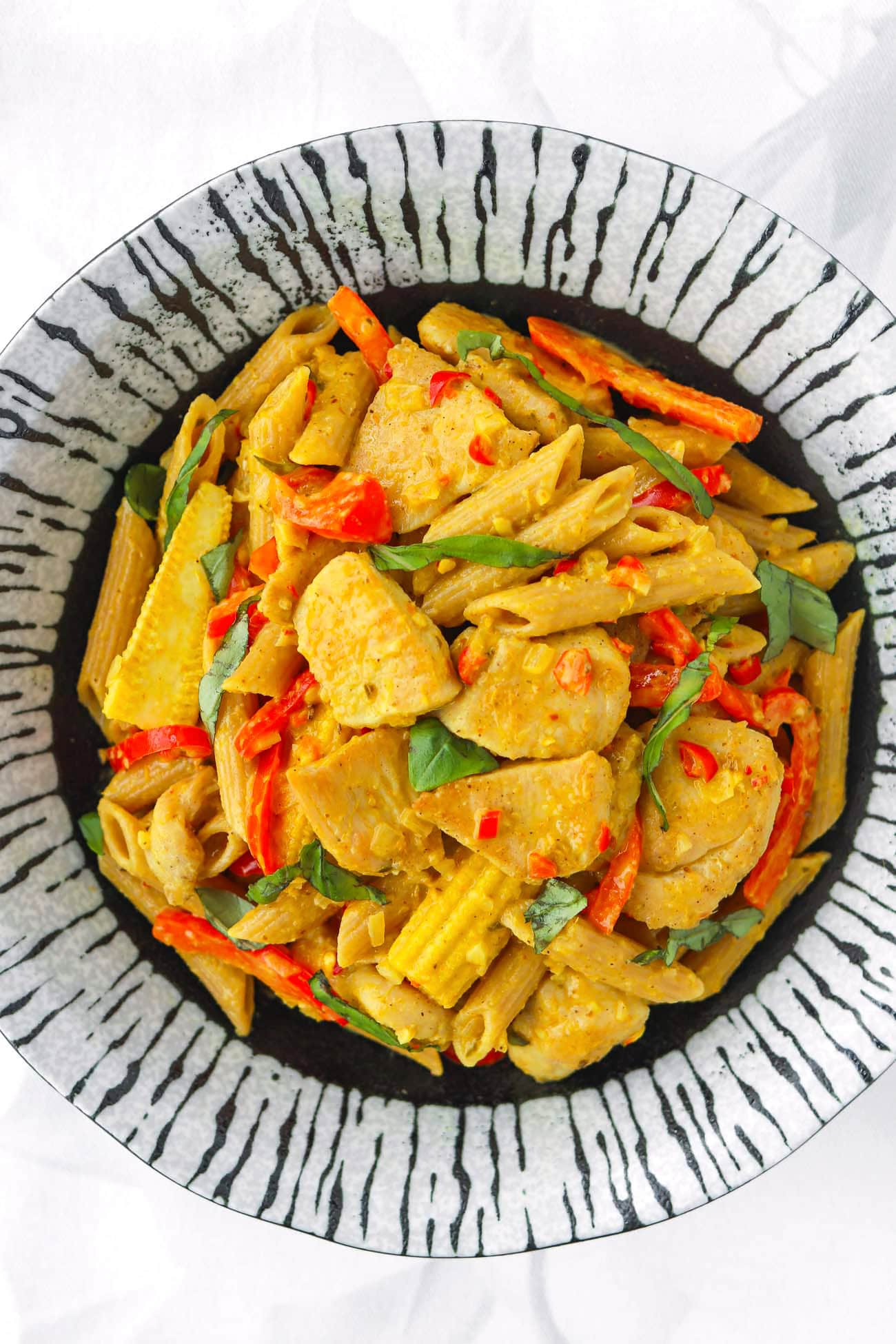 Creamy Chicken Curry Pasta with Thai Curry Paste - That Spicy Chick
