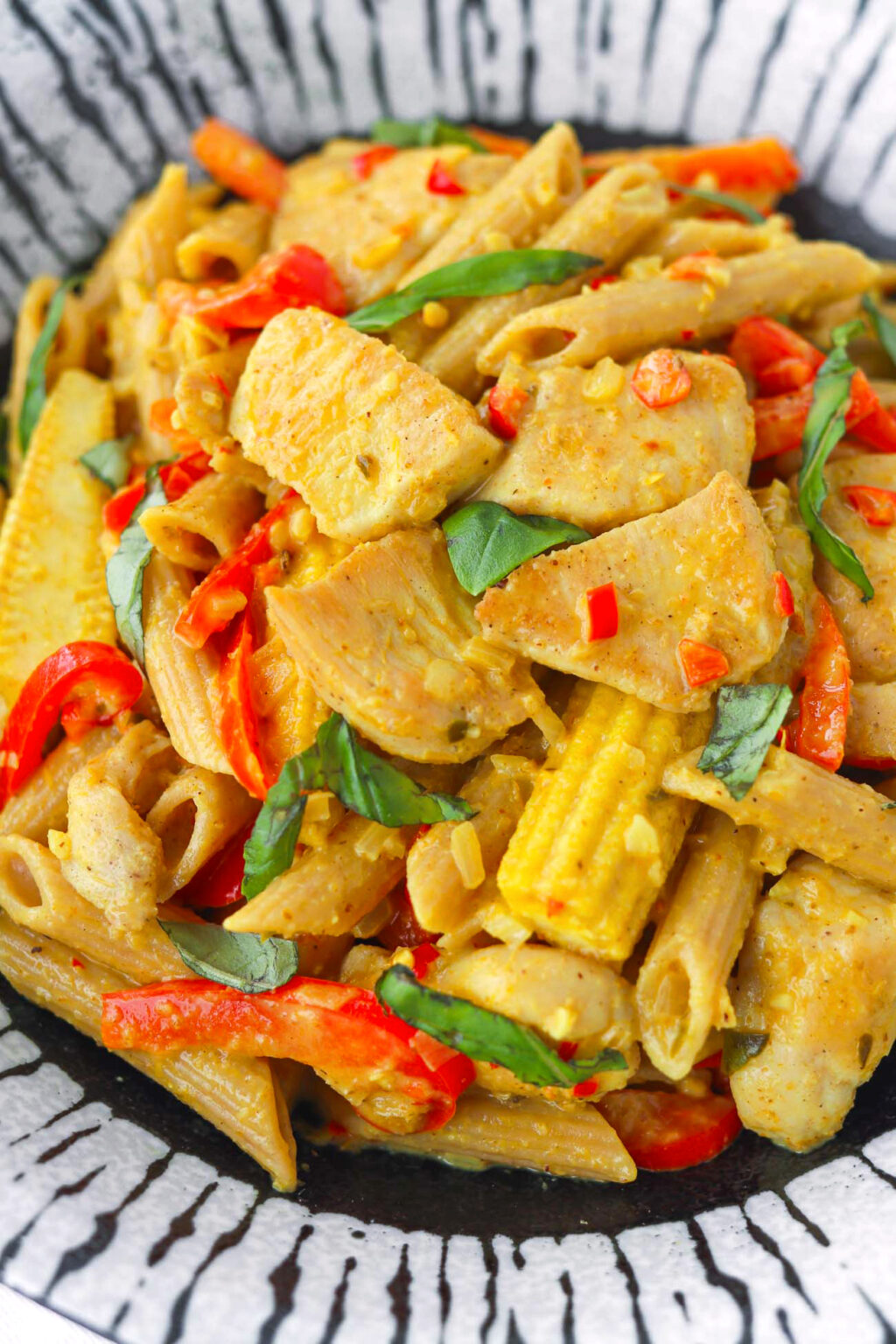 Creamy Chicken Curry Pasta with Thai Curry Paste - That Spicy Chick