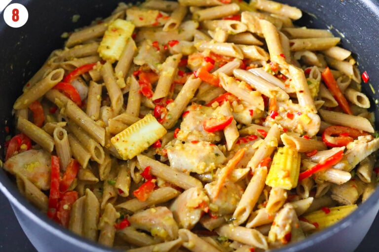 Creamy Chicken Curry Pasta with Thai Curry Paste - That Spicy Chick