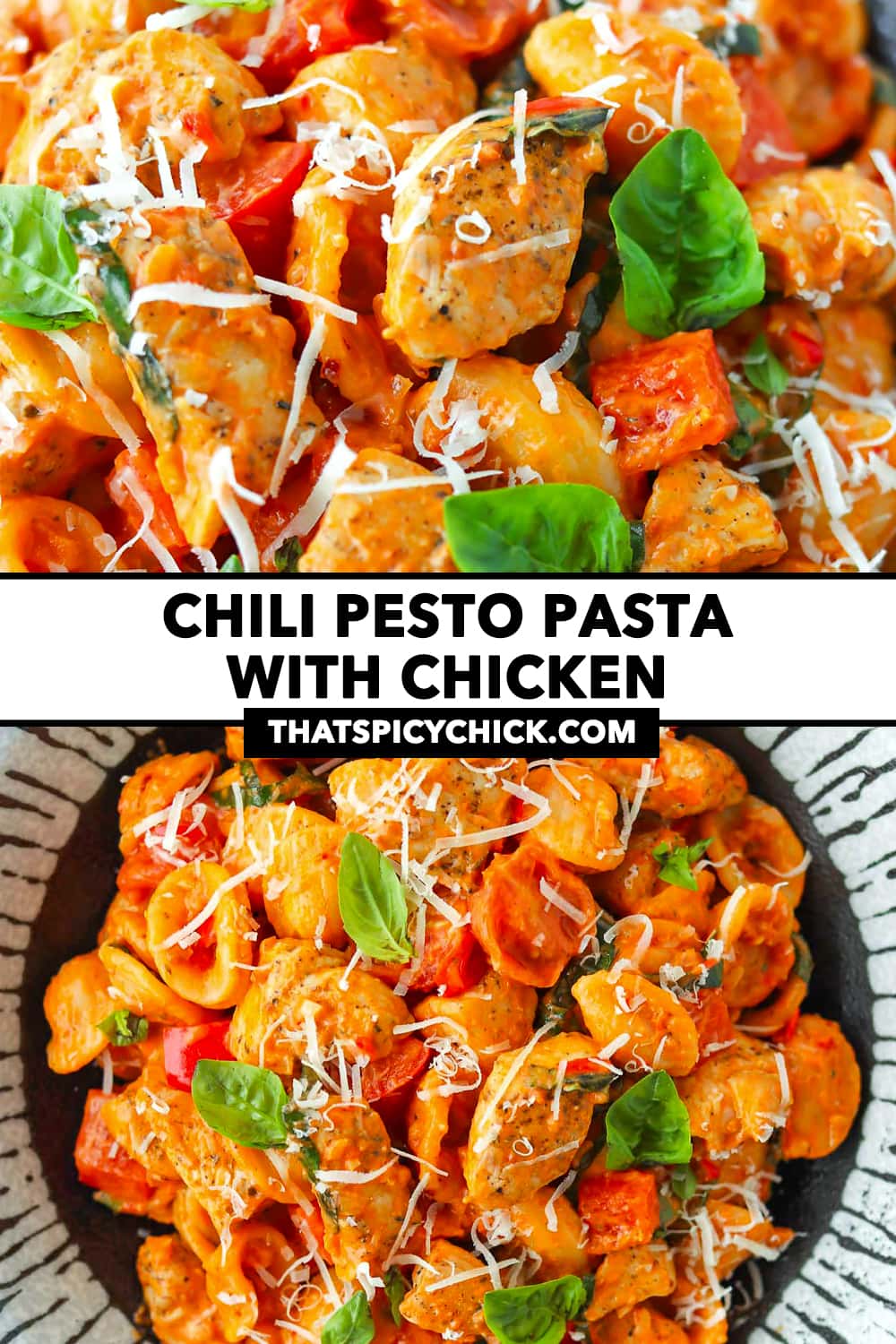 Fiery Chili Pesto Pasta with Chicken - That Spicy Chick