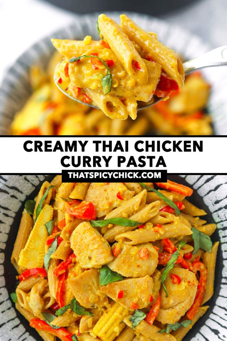 Creamy Chicken Curry Pasta with Thai Curry Paste - That Spicy Chick