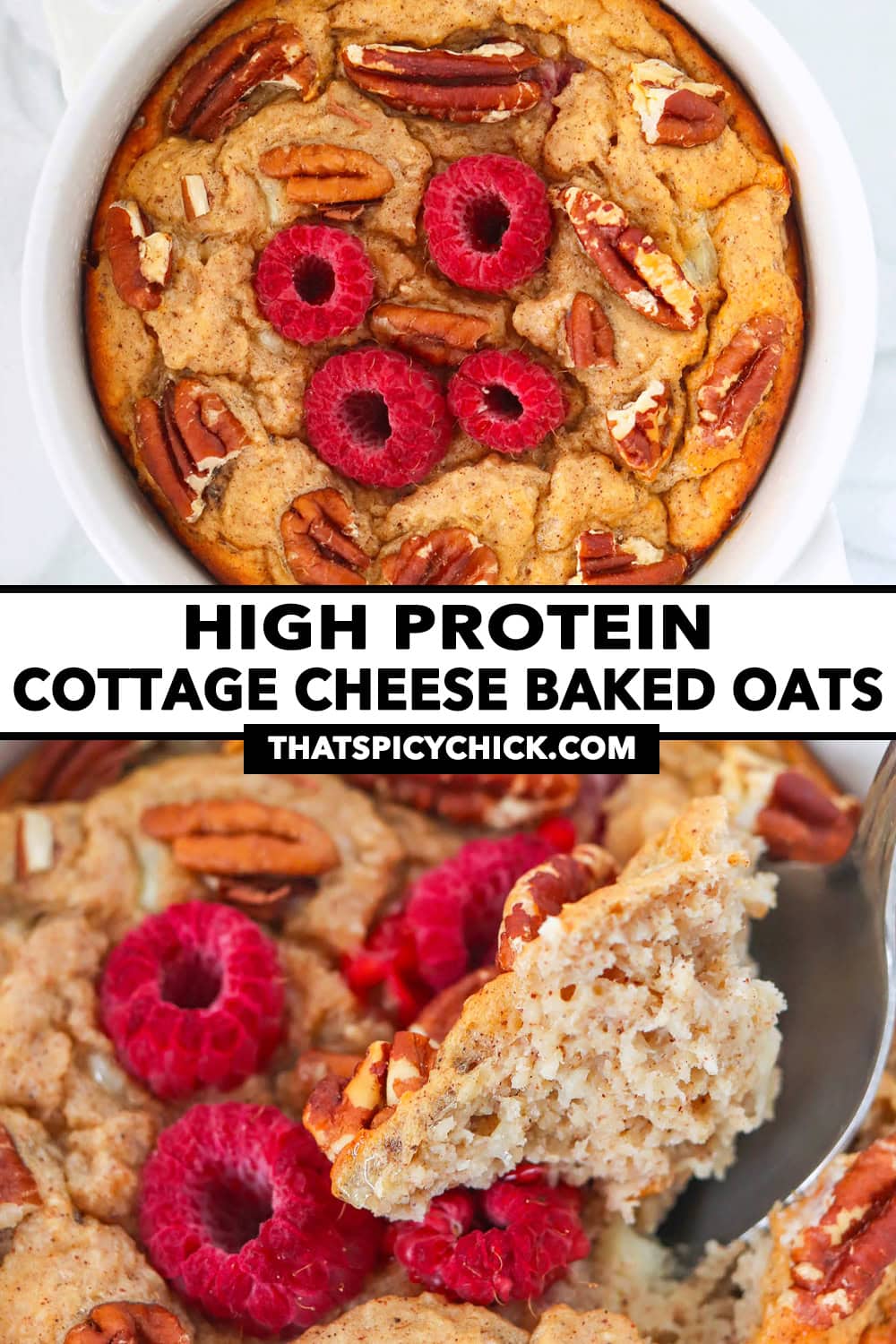 Cottage Cheese Baked Oats (38 grams Protein!) - That Spicy Chick