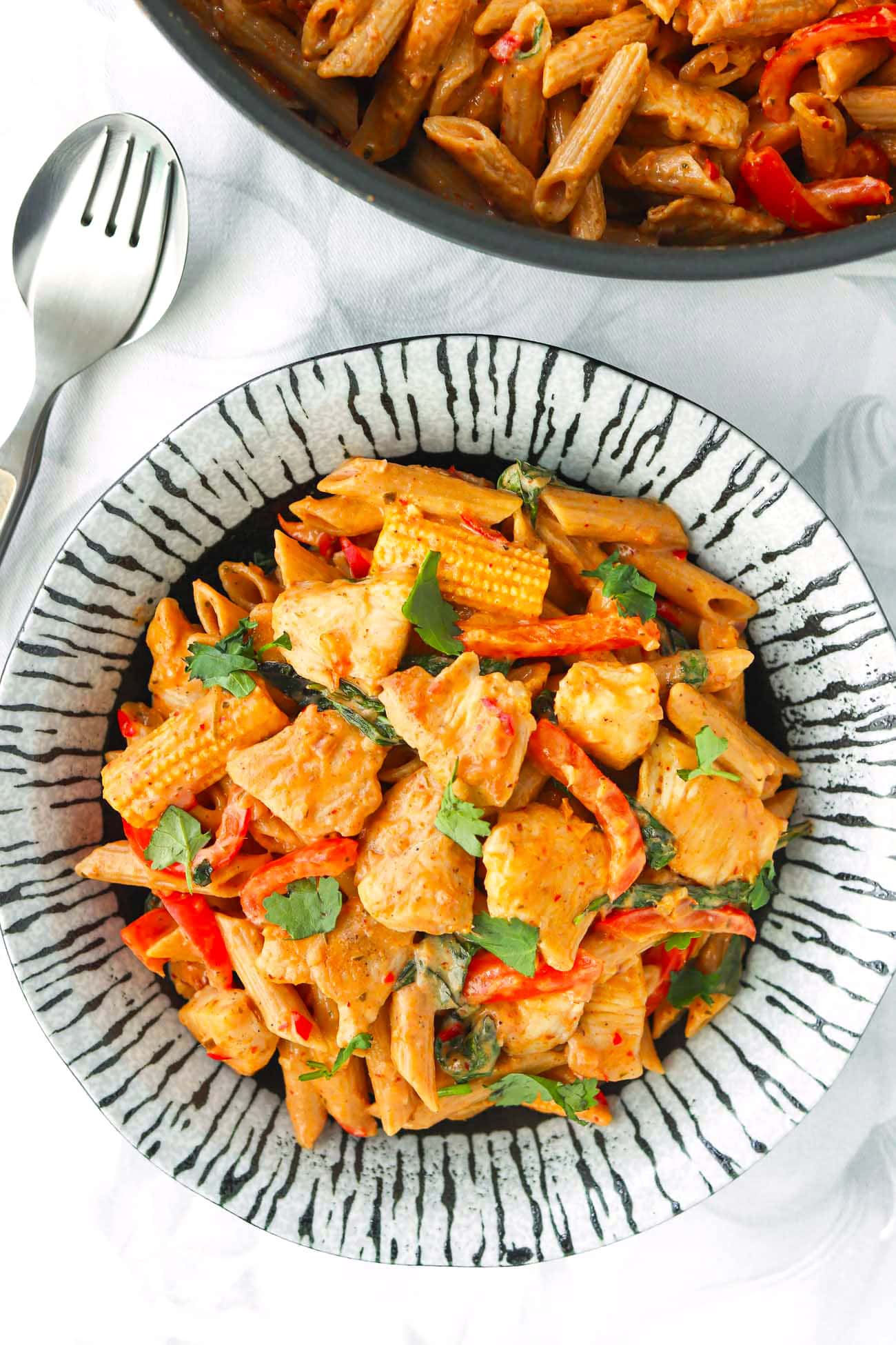 Thai Red Curry Chicken Pasta - That Spicy Chick