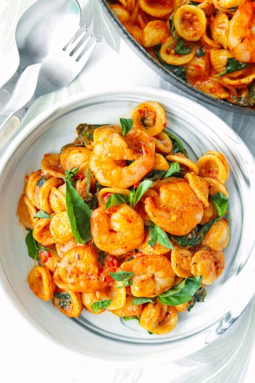 Spicy Nduja Pasta with Shrimp (Pasta con 'Nduja) - That Spicy Chick