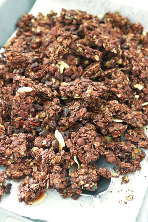Chocolate Hazelnut Granola (Gluten Free, Vegan, Naturally Sweetened)