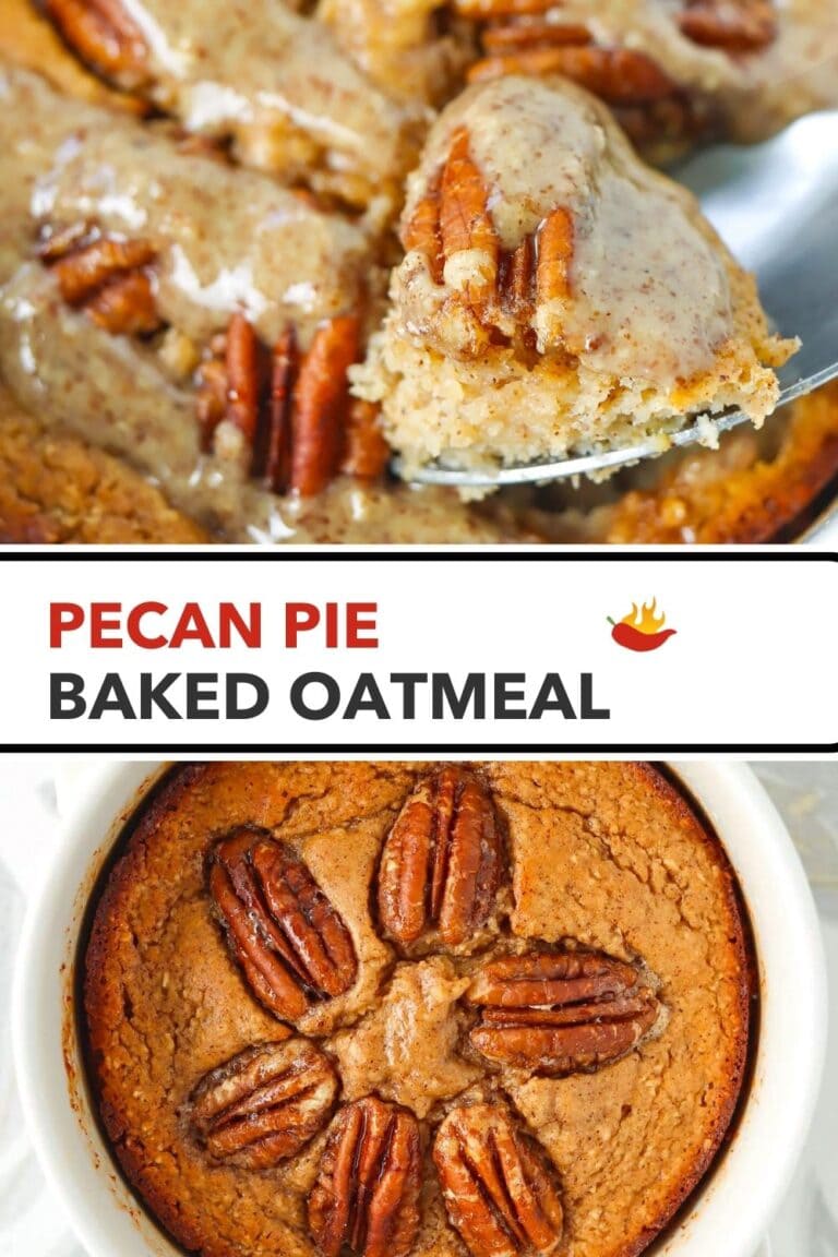 Pecan Pie Baked Oatmeal (Single Serving) - That Spicy Chick