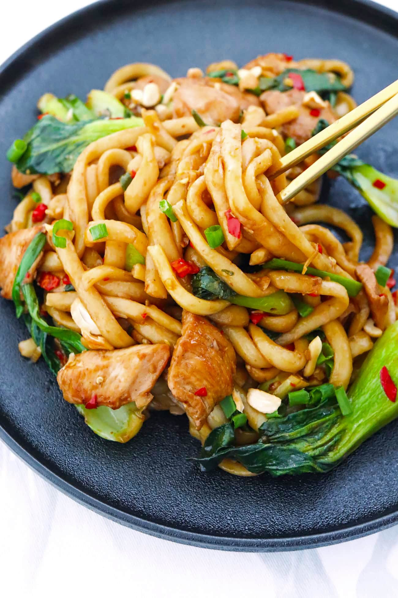Spicy Udon Noodles with Chicken - That Spicy Chick