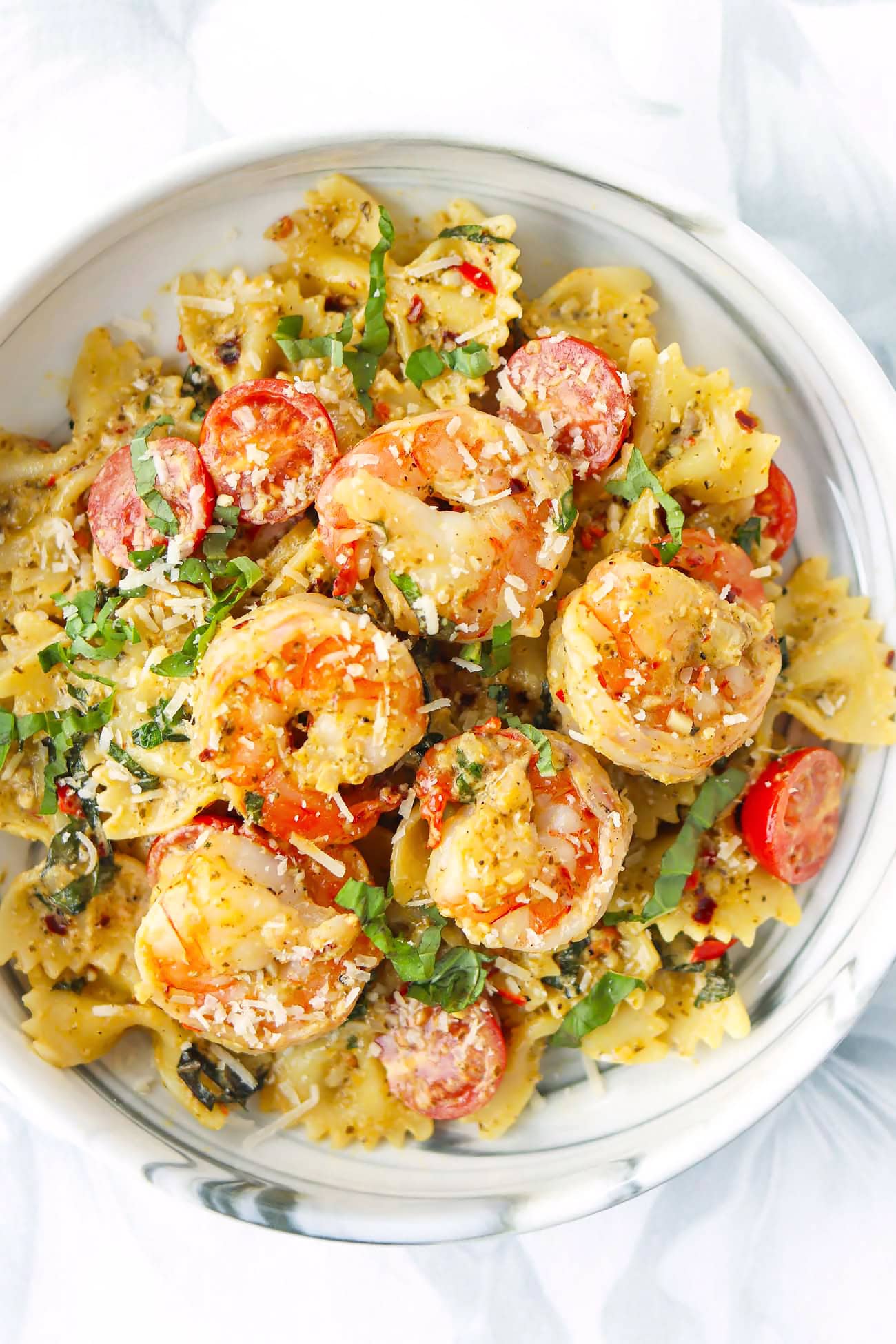 Creamy Pesto Pasta with Shrimp - That Spicy Chick