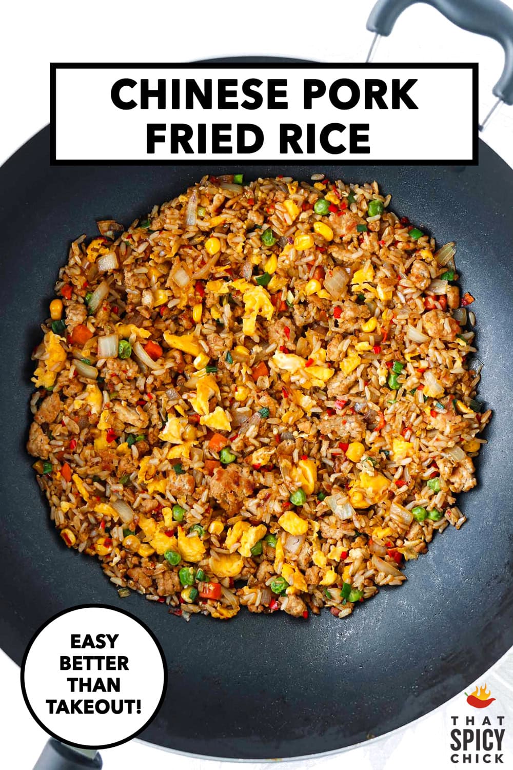Chinese Pork Fried Rice - That Spicy Chick