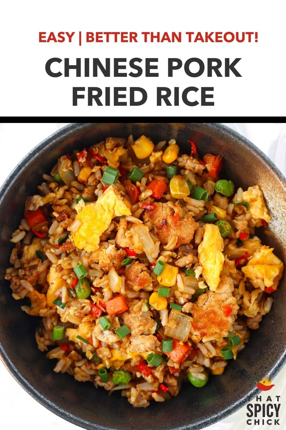 Chinese Pork Fried Rice - That Spicy Chick