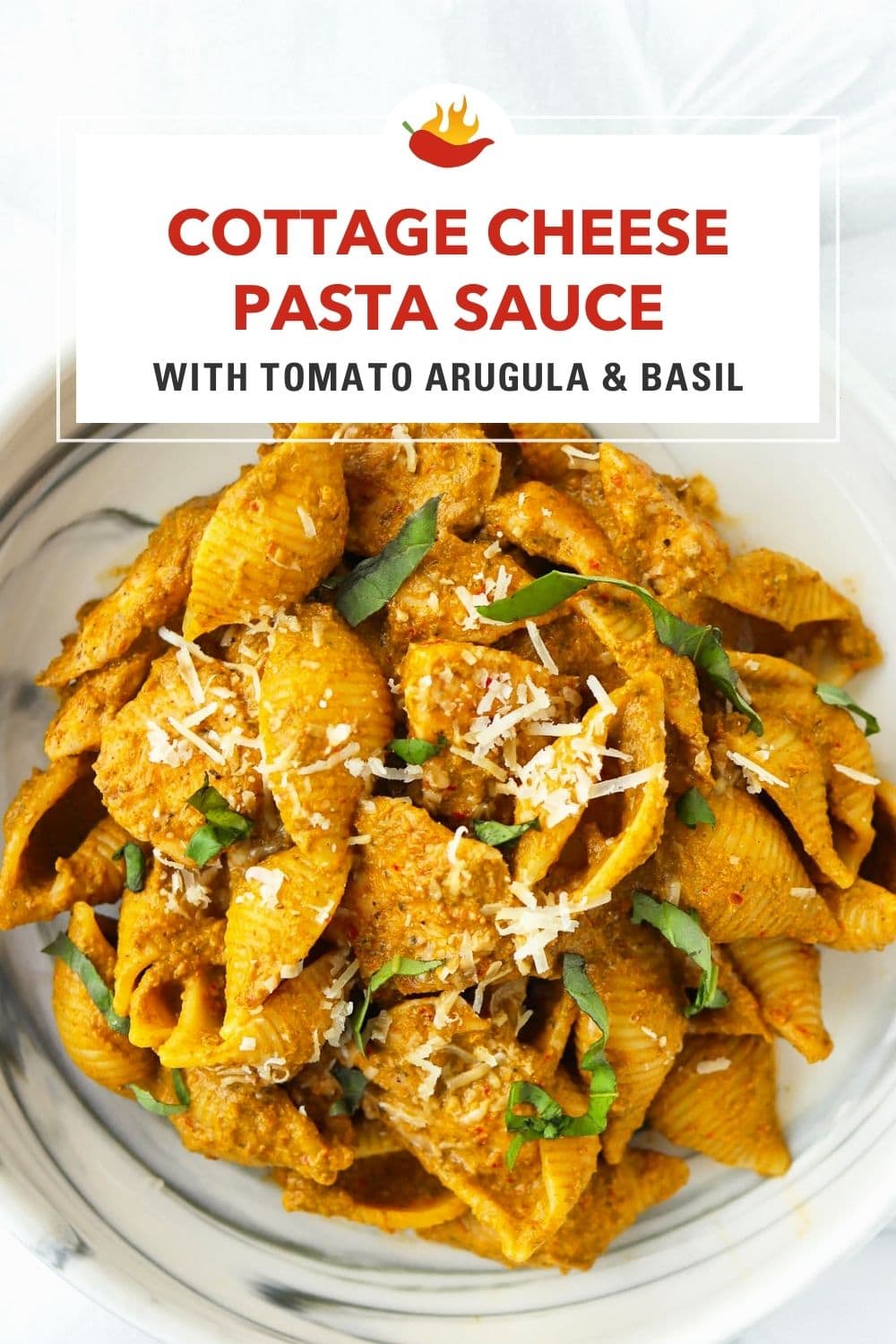 Cottage Cheese Pasta with Tomato, Arugula and Chicken - That Spicy Chick